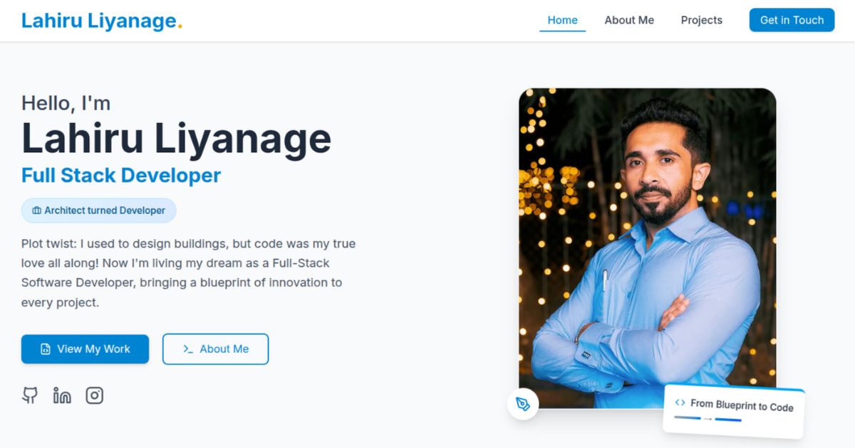 Lahiru Liyanage - Software Engineer | Project Architect | Full-Stack Developer